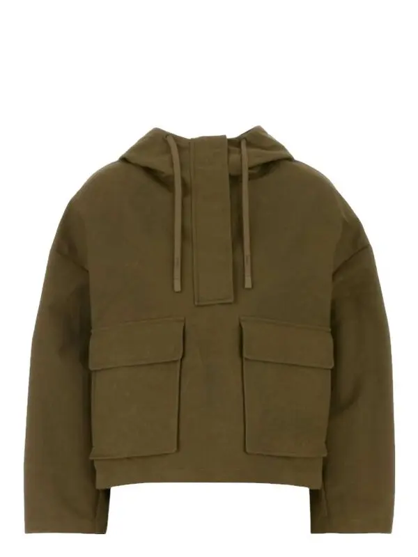 Herno Long-sleeve Casual Jacket With Drawstring Hood And Patch Pockets - Green