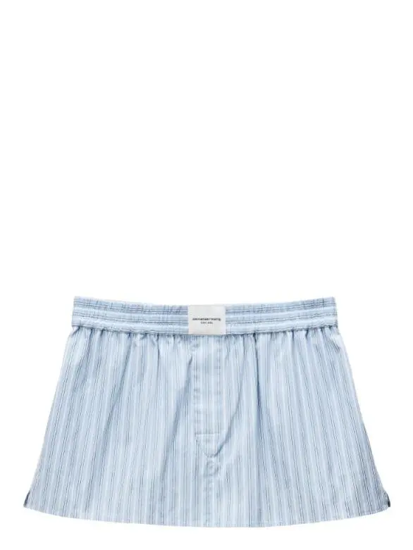 Alexander Wang Mid-rise Striped Boxer Skort - Light Blue