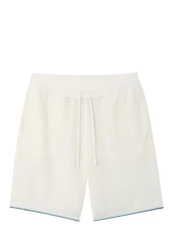 Casablanca Waffle Knit Logo Shorts - White