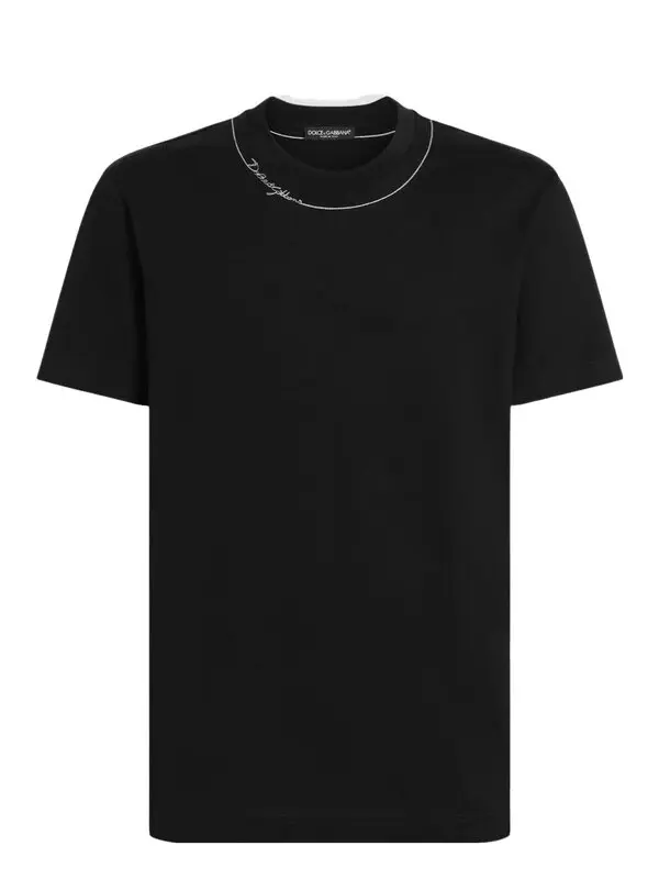 Dolce & Gabbana Dolce Gabbana Logo Embroidered T-shirt - Black