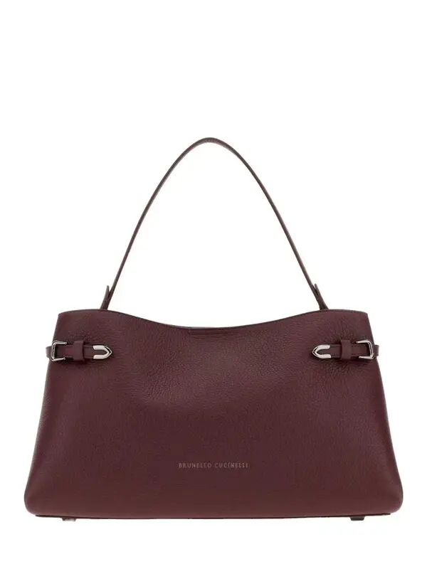 Brunello Cucinelli Logo Print Top Handle Bag - Red