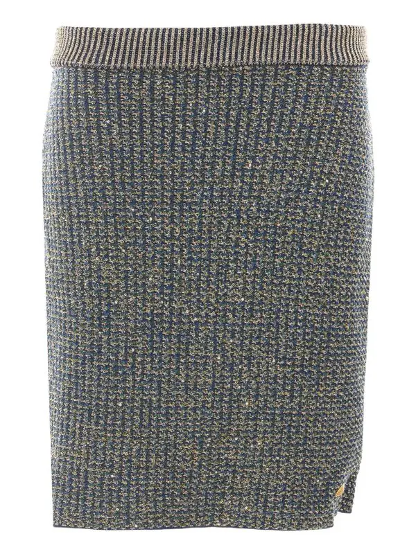 Balmain Rear Zipped Sequin Embellished Skirt - Gray