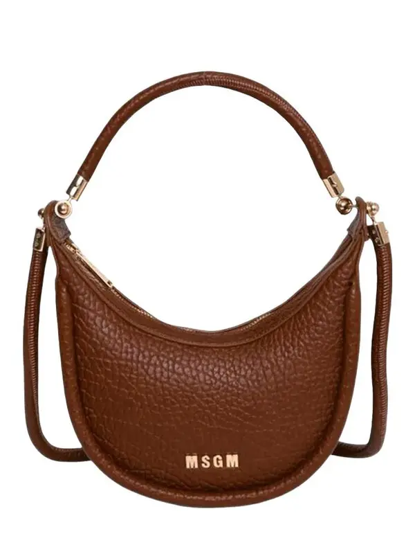 MSGM Logo-lettering Shoulder Bag - Brown