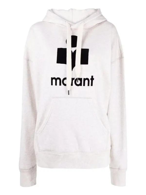 Isabel Marant Étoile Logo Flocked Hoodie - White
