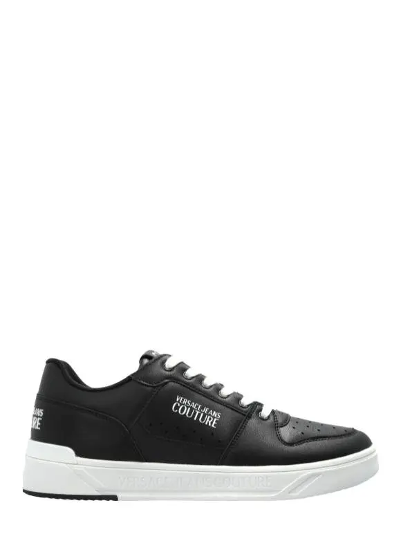 Versace Logo Printed Low-top Sneakers - Black
