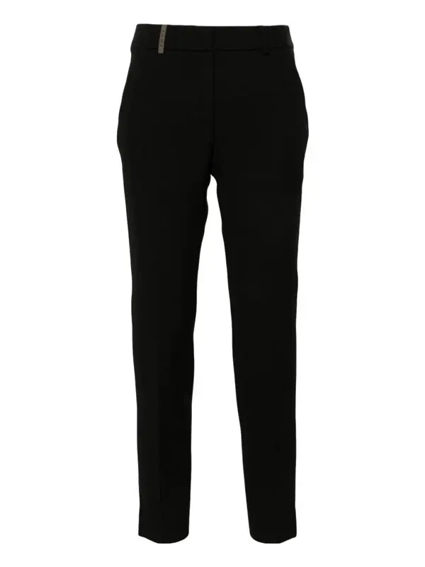 Peserico Tailored Pressed Crease Trousers - Black