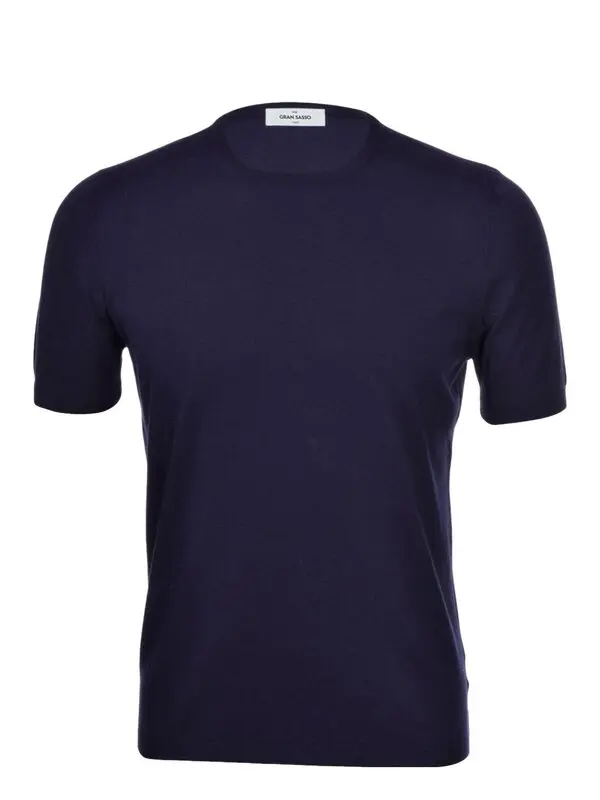 GRAN SASSO Short-sleeve Knitted Top - Blue