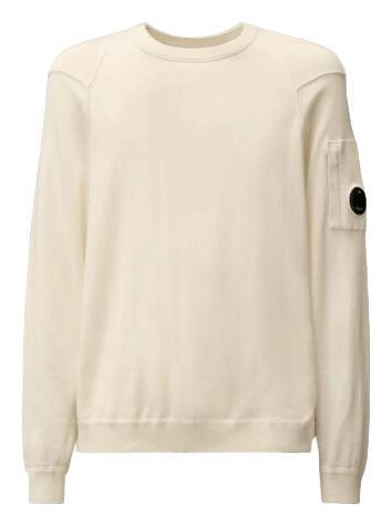 C.P. COMPANY Crewneck Jumper With Lens Detail - Off-white