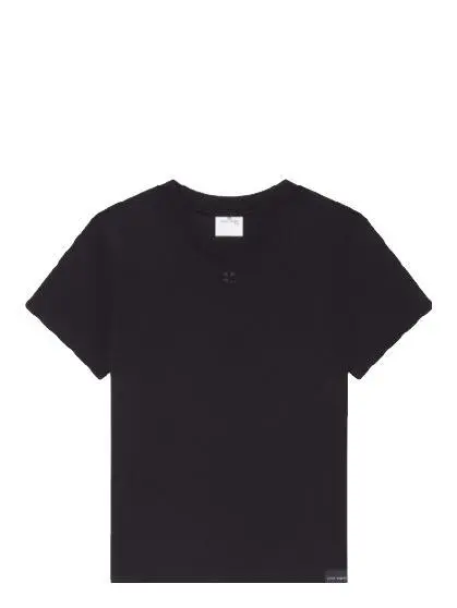 COURREGES Ac Crewneck Short-sleeved T-shirt - Black