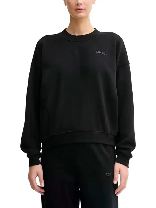 Dkny Logo Print Crewneck Sweatshirt - Black