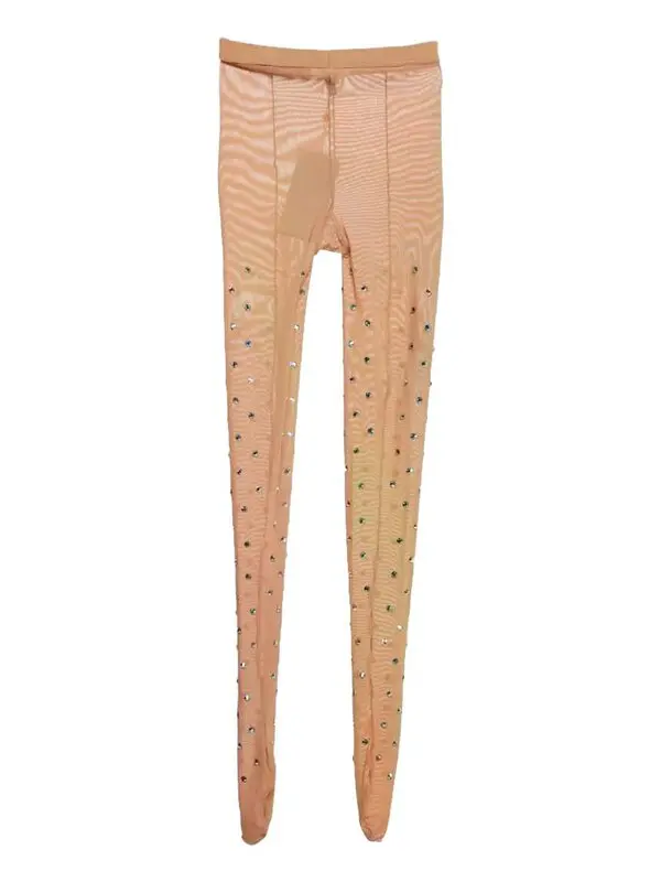 Elie Saab Rhinestone Mesh Tights - Neutrals
