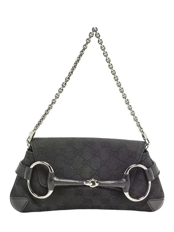 Gucci Horsebit Gg Clutch Bag - Black