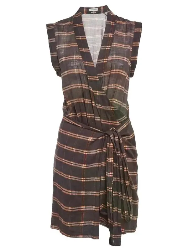 MARANT ETOILE Toile Wrap Mini Dress - Grey