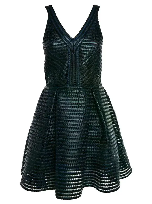 Maje Rosemount Striped Mesh Dress - Blue