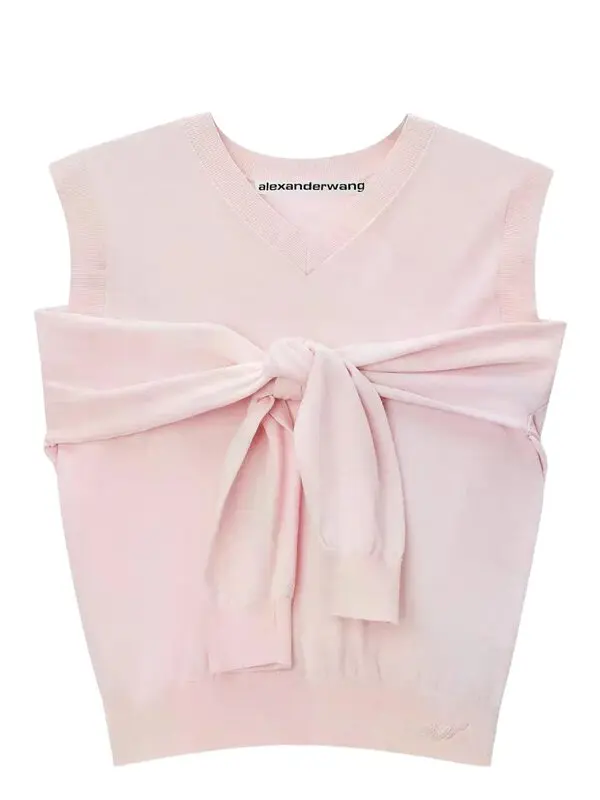 Alexander Wang V-neck Sweater Vest With Wrapped Detailing - Pink