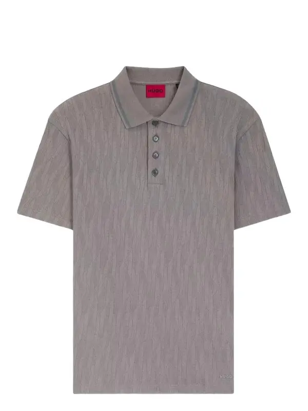 Hugo Dunik Textured-knit Polo Shirt - Brown