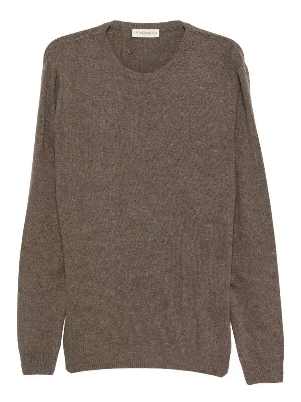 SERGIO MORETTI FIRENZE Crew Neck Long Sleeve Sweater - Brown