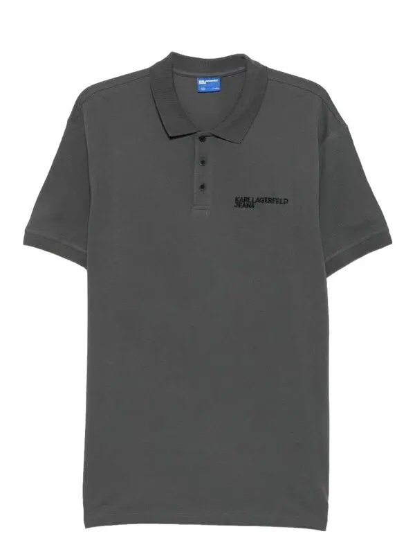 Karl Lagerfeld Logo-embroidered Polo Shirt - Grey
