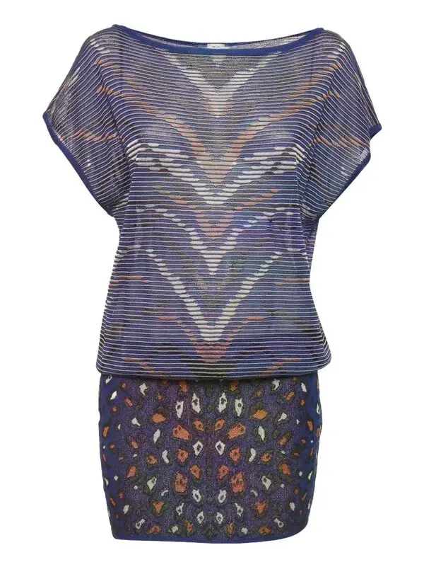 Missoni Patterned Short Sleeve Blouse - Blue