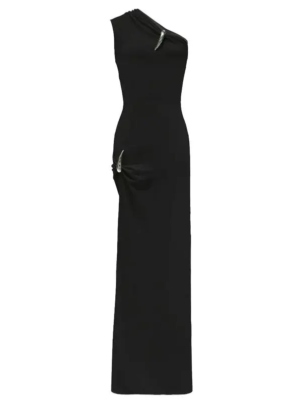 GRACE LING One-shoulder Maxi Dress - Black