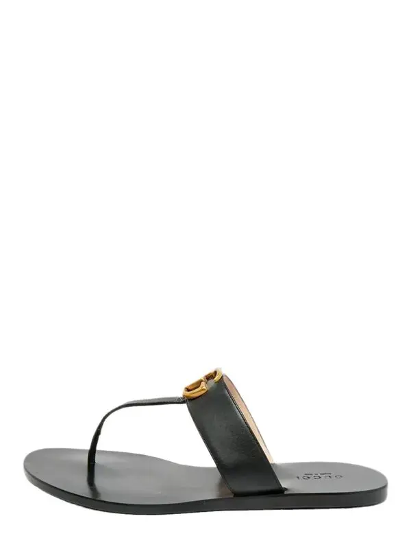 Gucci Gg Marmont Thong Sandals - Black