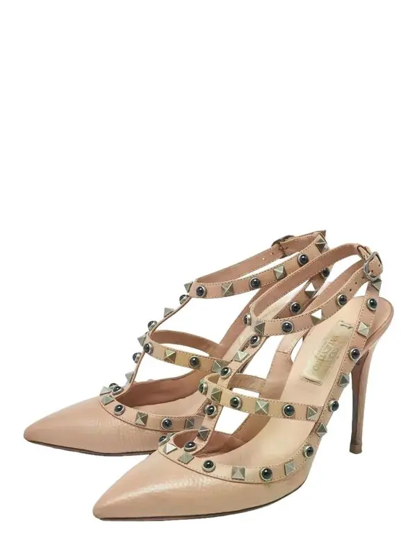Valentino Garavani Rockstud Leather Pumps - Neutrals