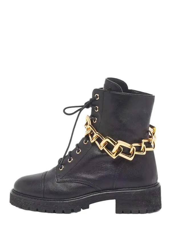 GIUSEPPE ZANOTTI Chain-embellished Combat Boots - Black