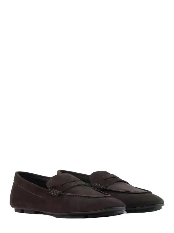Giorgio Armani Leather Boat Shoes - Brown