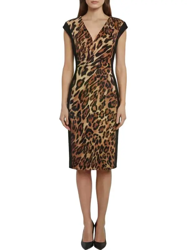 Escada Darlita Leopard-print Midi Dress - Neutrals