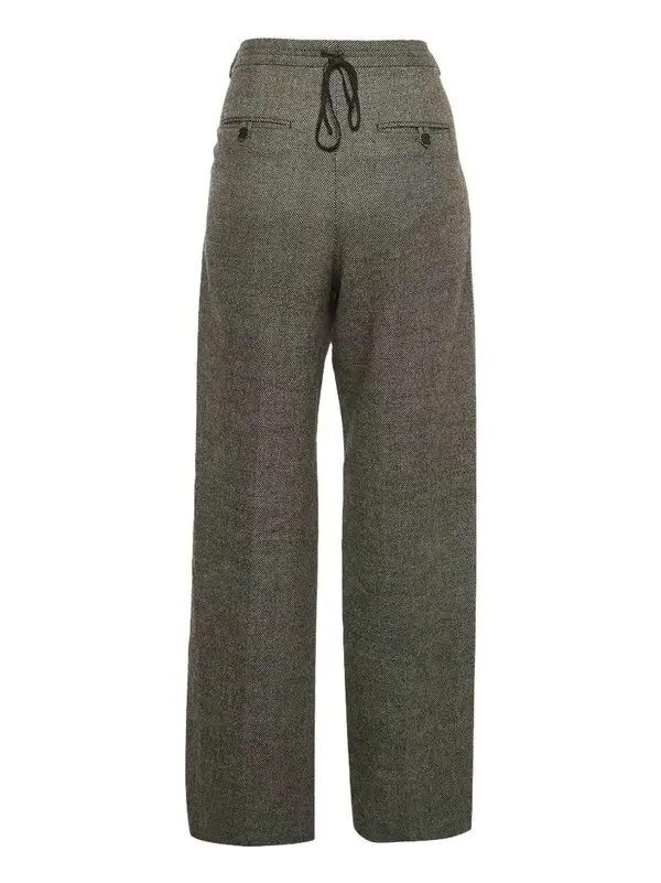 Rochas Textured Wool Blend Trousers - Grey