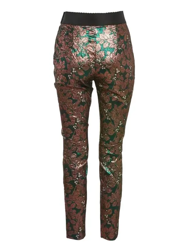 Dolce & Gabbana Flower Jacquard Trousers - Brown