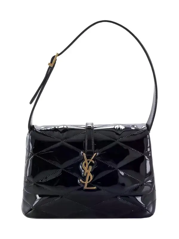 Saint Laurent Le 57 Quilted Patent Shoulder Bag - Black