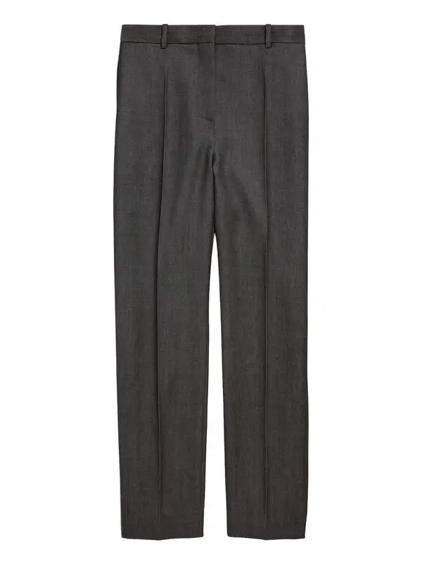 Balenciaga Fitted Tailored Wool Twill Pants - Blue