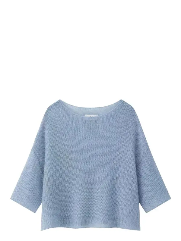 LU REN Benen Fine-knit Boat-neck Sweater - Blue