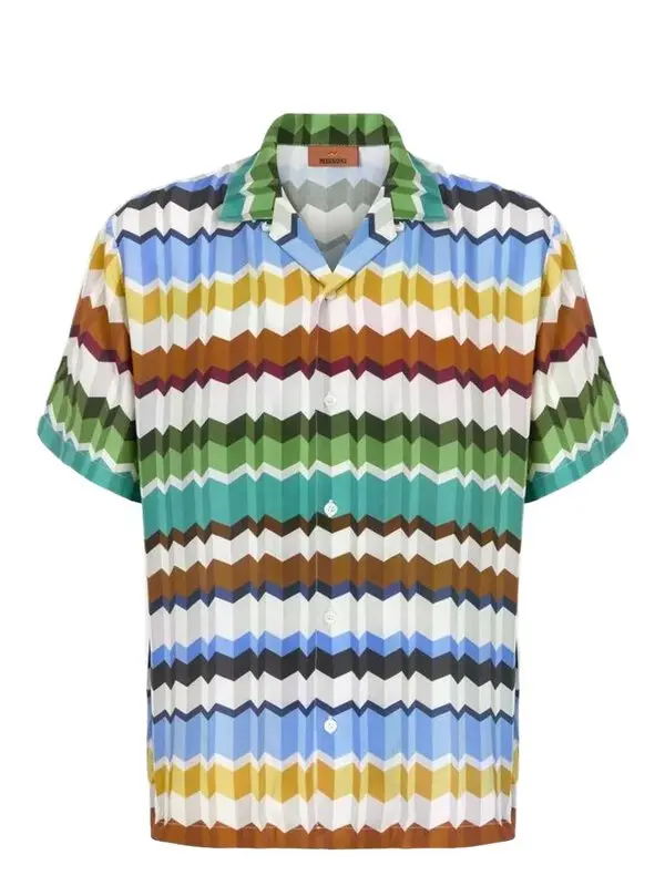 Missoni Zigzag Bowling Shirt - White