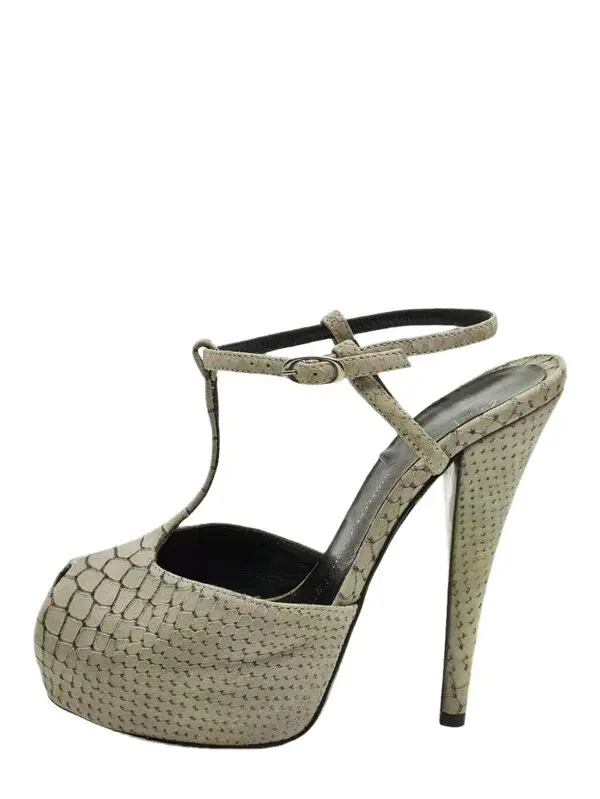 GIUSEPPE ZANOTTI Peep-toe T-bar Sandals - Grey