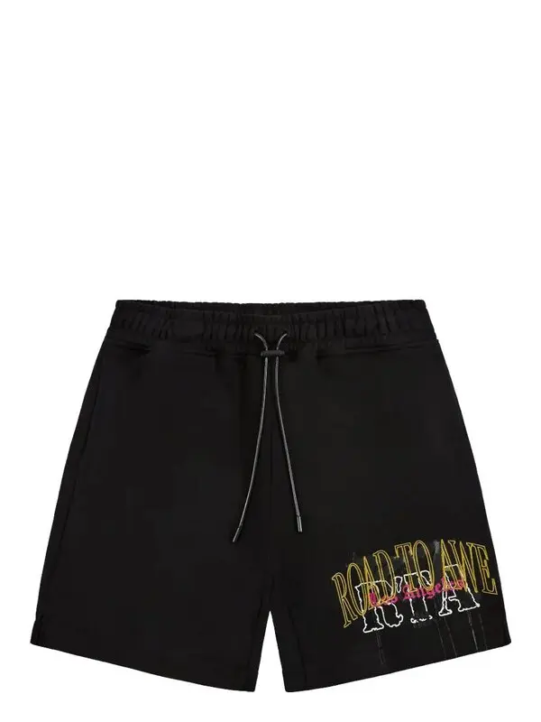 RtA Clyde Logo Print Shorts - Black