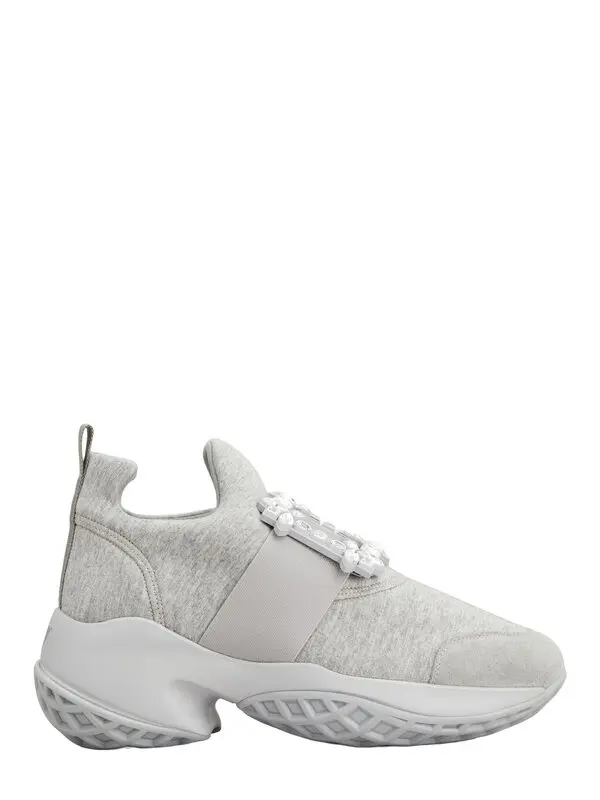 ROGER VIVIER Viv' Run Sneakers With Belle Vivier Buckle - Grey