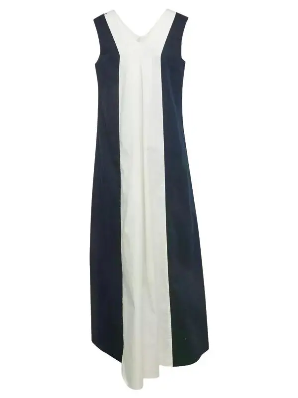 Max Mara Sleeveless Cotton Maxi Dress - Blue
