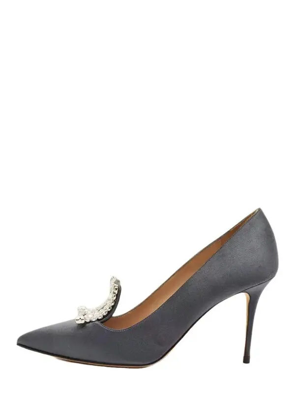 Manolo Blahnik Borlak Crystal-embellished Pumps - Grey