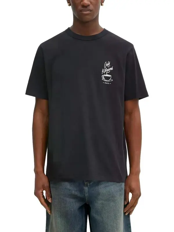 CAFÉ KITSUNÉ Logo-print T-shirt - Black
