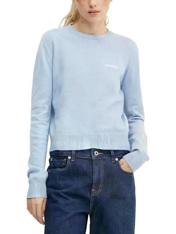 2ND DAY Logo Embroidered Crew Neck Sweater - Blue