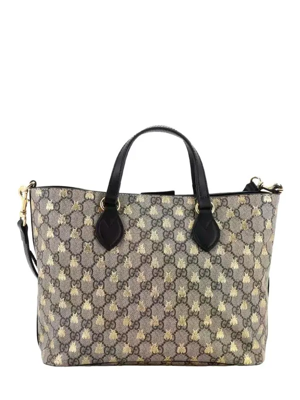 Gucci Convertible Soft Printed Gg Coated Canvas Small Tote Bag - Brown