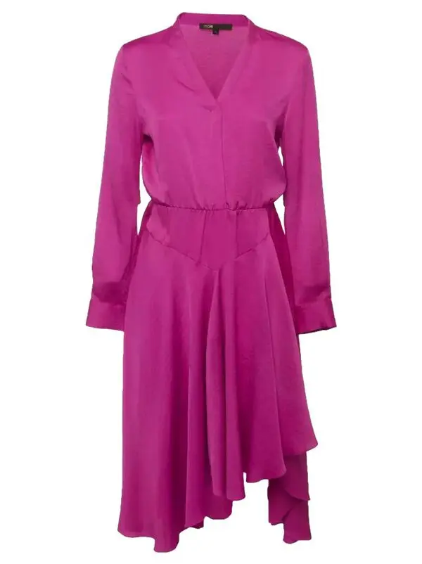 Maje Rushia Asymmetric Midi Dress - Pink