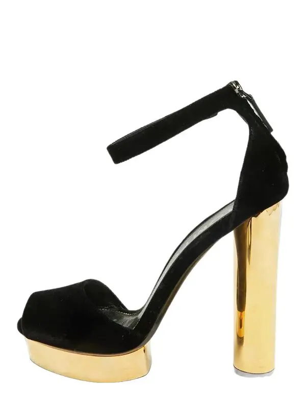 TOM FORD Velvet Platform Sandals - Black