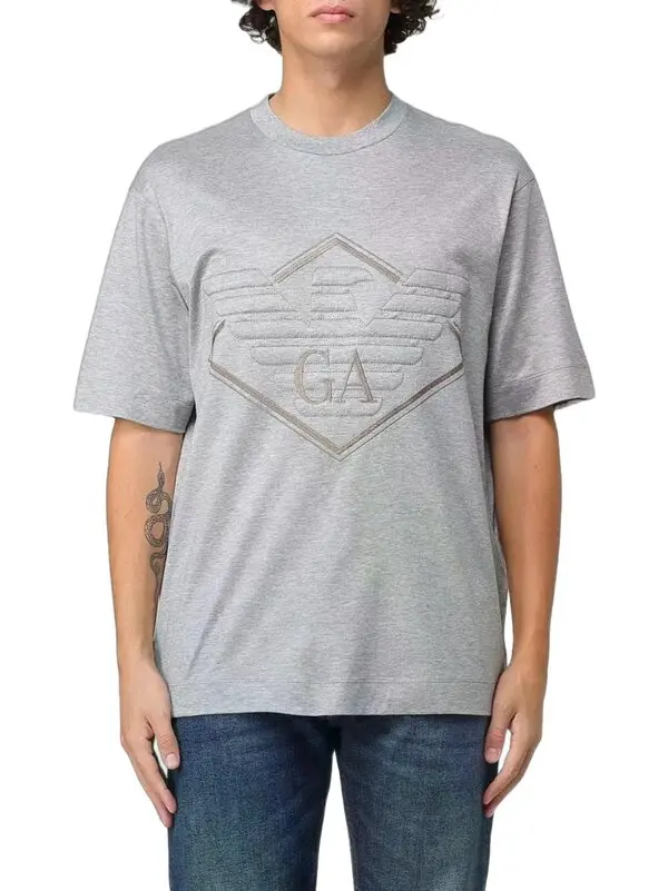 Emporio Armani Logo-embroidered T-shirt - Grey