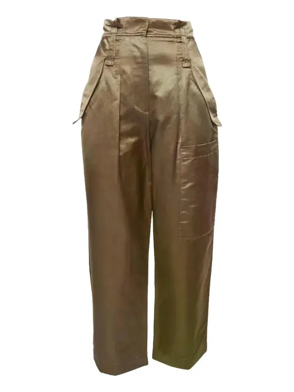 Brunello Cucinelli Satin Cargo Pants - Gold