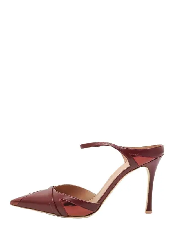 MALONE SOULIERS Uma Two-tone Leather Heeled Mules - Red