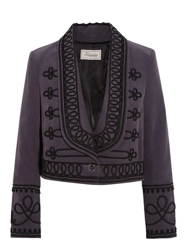 TEMPERLEY LONDON Embroidered Cotton-corduroy Jacket - Grape