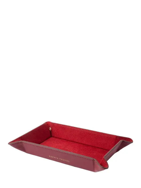 PACK'N TRAVEL Leather Organiser Tray - Red